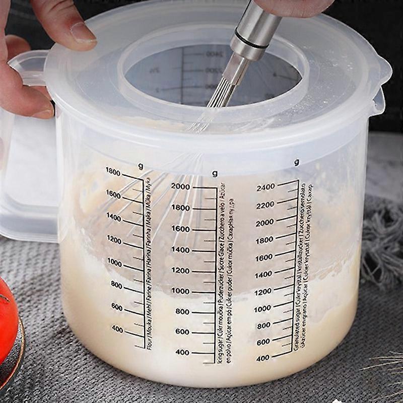 Plastic Ounce Measuring Cups and Mixing Pitcher for Baking with Lid ...