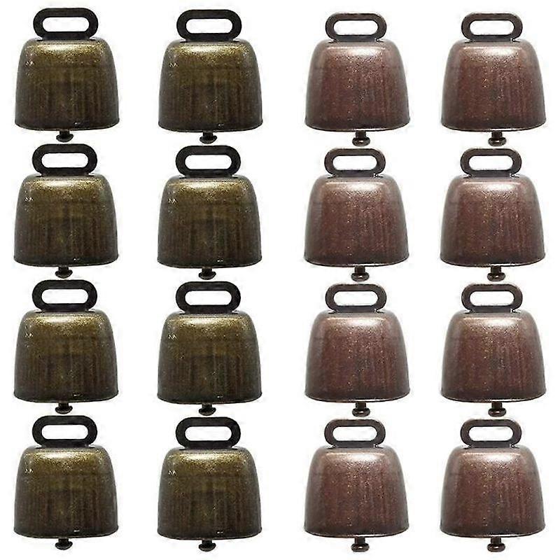 16 Pieces Series Cow Horse Sheep Pasture Copper Bells Small Brass Bells ...