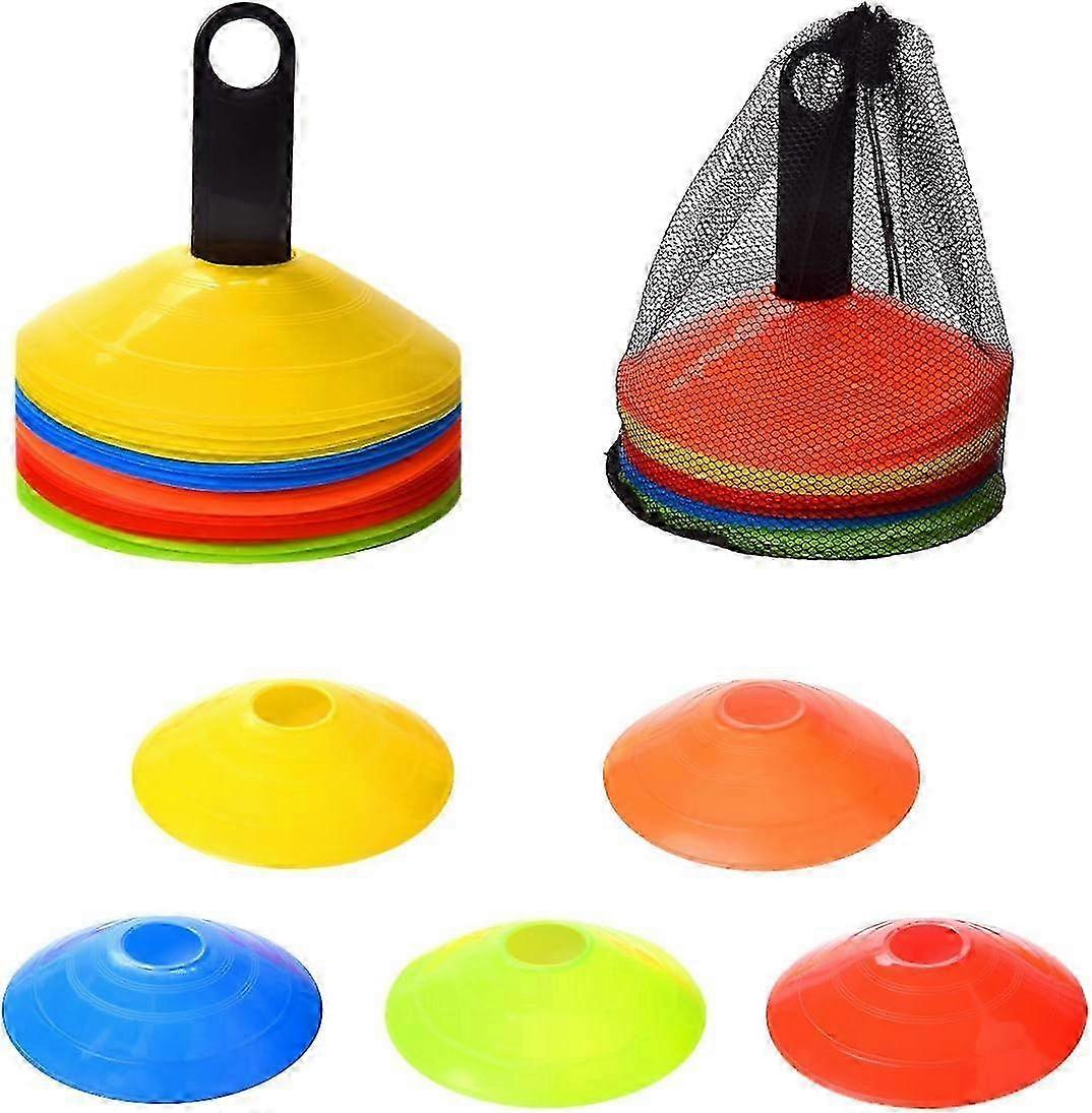 50 Pieces Football Training Cones Set, Sports Cones 5 Color Coded ...