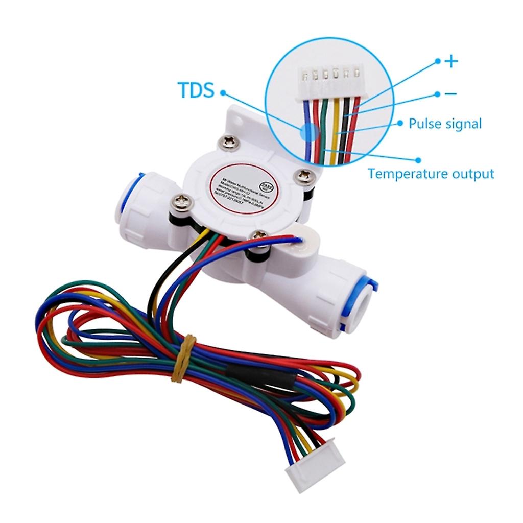 Water Flow Tds Temperature Sensor Flowmeter Dc5-24v Hall Effect Flow ...