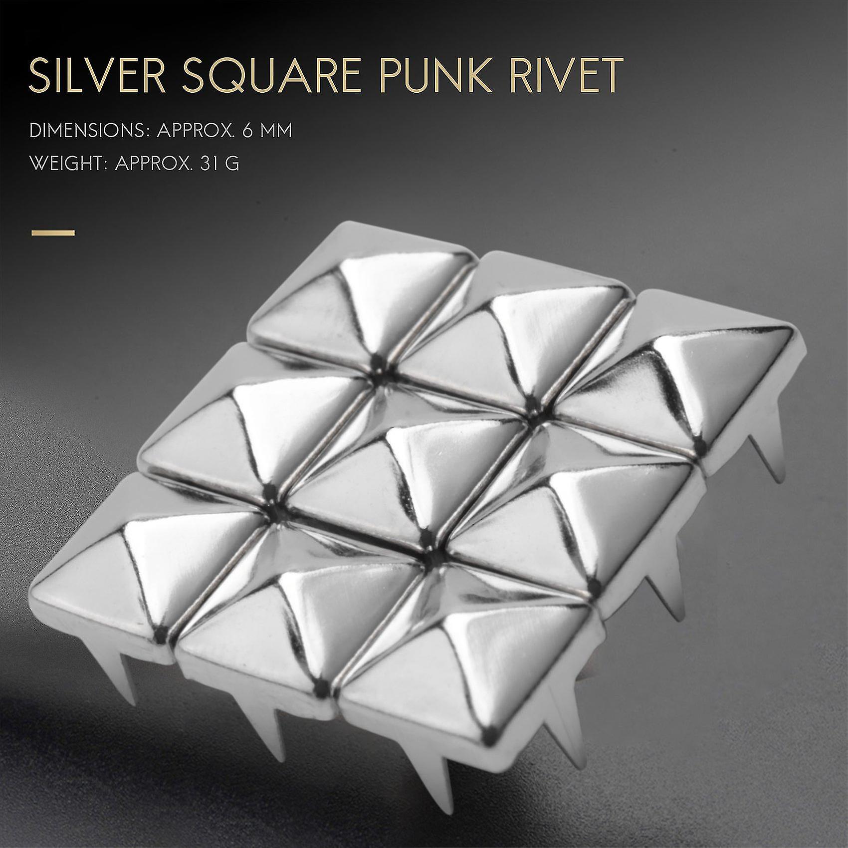 200 Pcs Copper 6 Mm Silver Pyramid Studs Pyramids Rivets Decoration ...