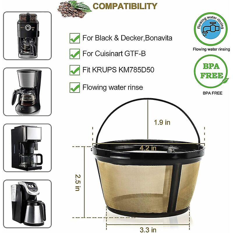 Pack Coffee Filter Basket 8-12 Cups Replacement Coffee Filter With ...