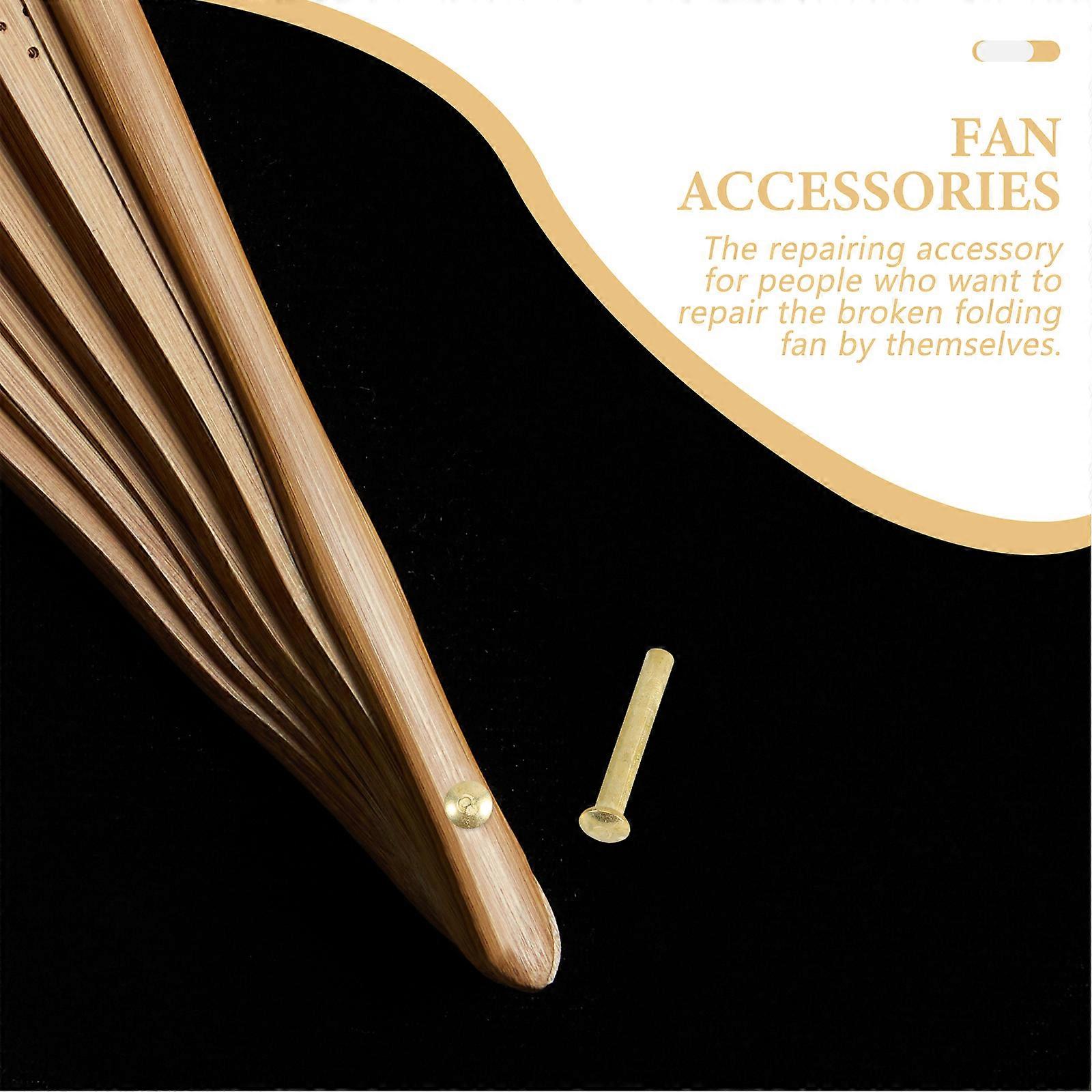 2 Sets Wooden Folding Fan Shaft Rivets And Nuts Chinese Hand Fan ...