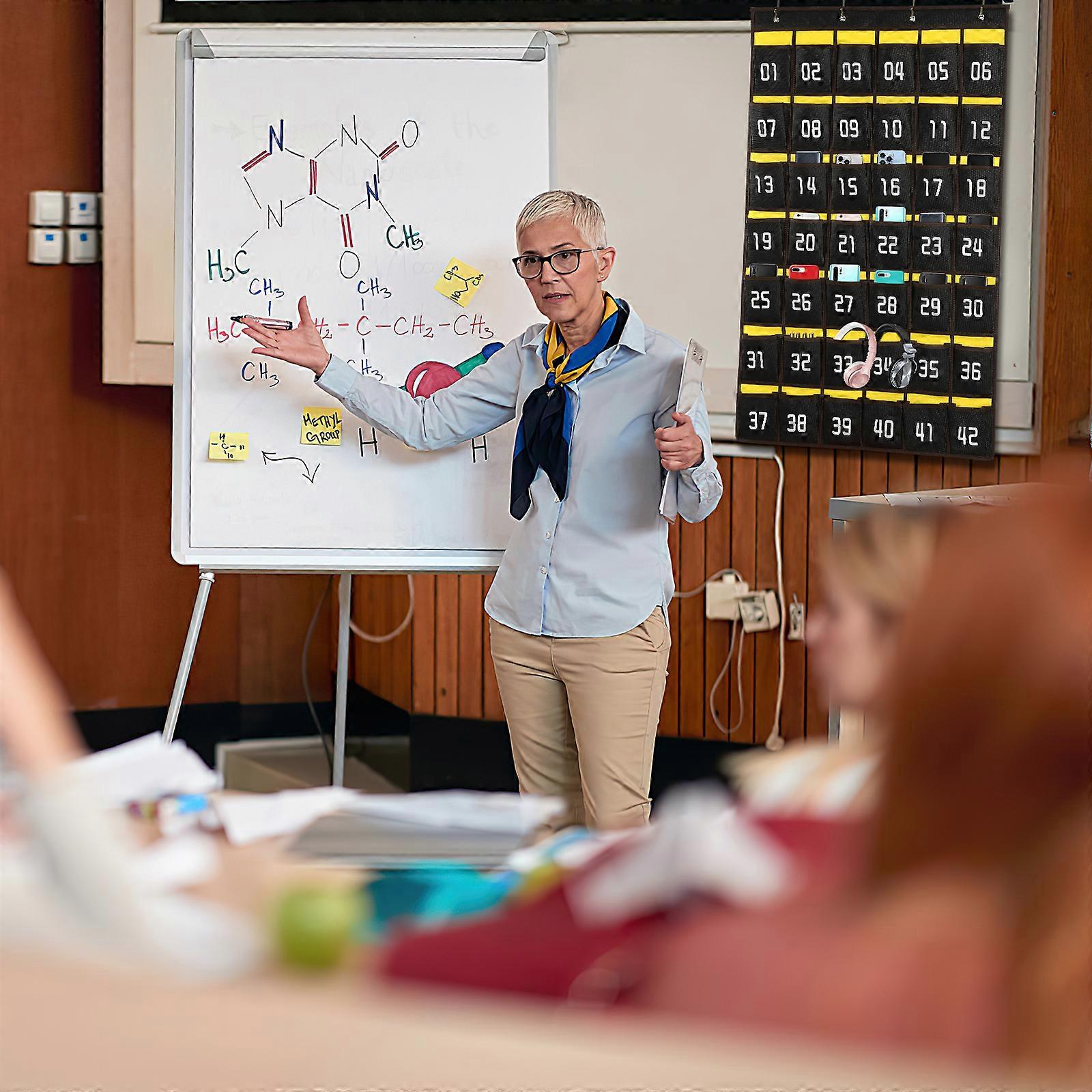 Numbered Classroom Cell Phone Holder Calculator Storage Organizer Over ...