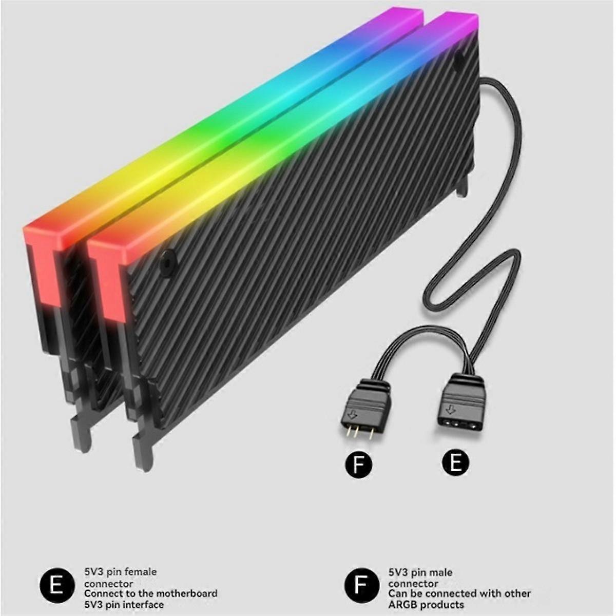 Computer ARGB Memory Module Heatsink Shim Cover Wavy Enhanced Cooling ...