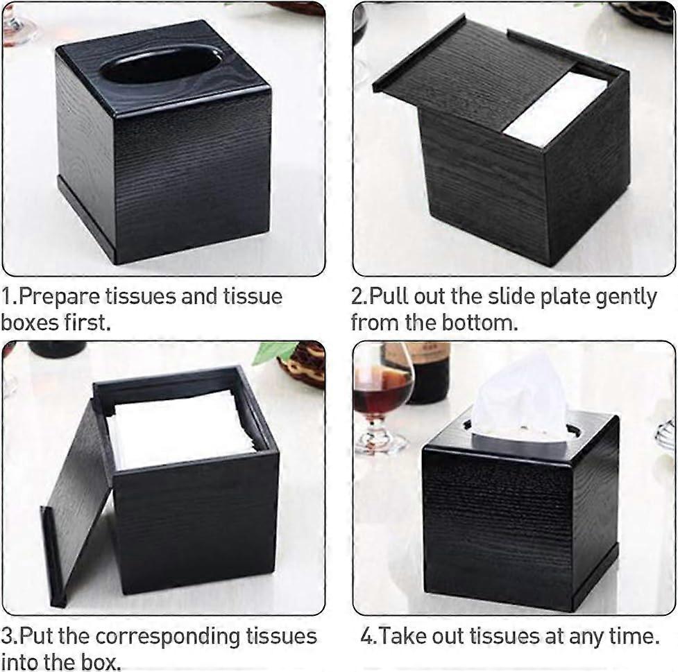 Tissue Box, Wooden Square Restaurant Tissue Box, Suitable for Dining ...