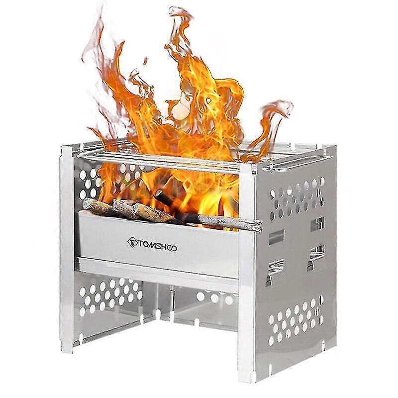 Tomshoo Outdoor Camping Wood Stove w Barbecue Grill Portable Wood ...