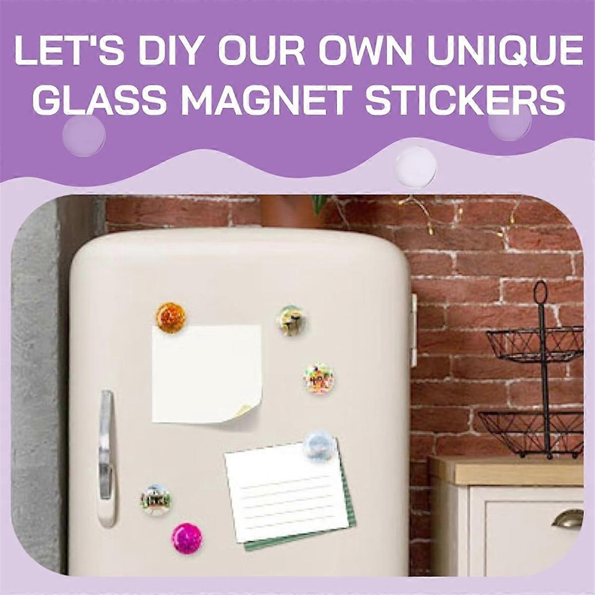 Fridge Glass Magnet Craft Set Includes Craft 1Inch Paper Punch Round ...
