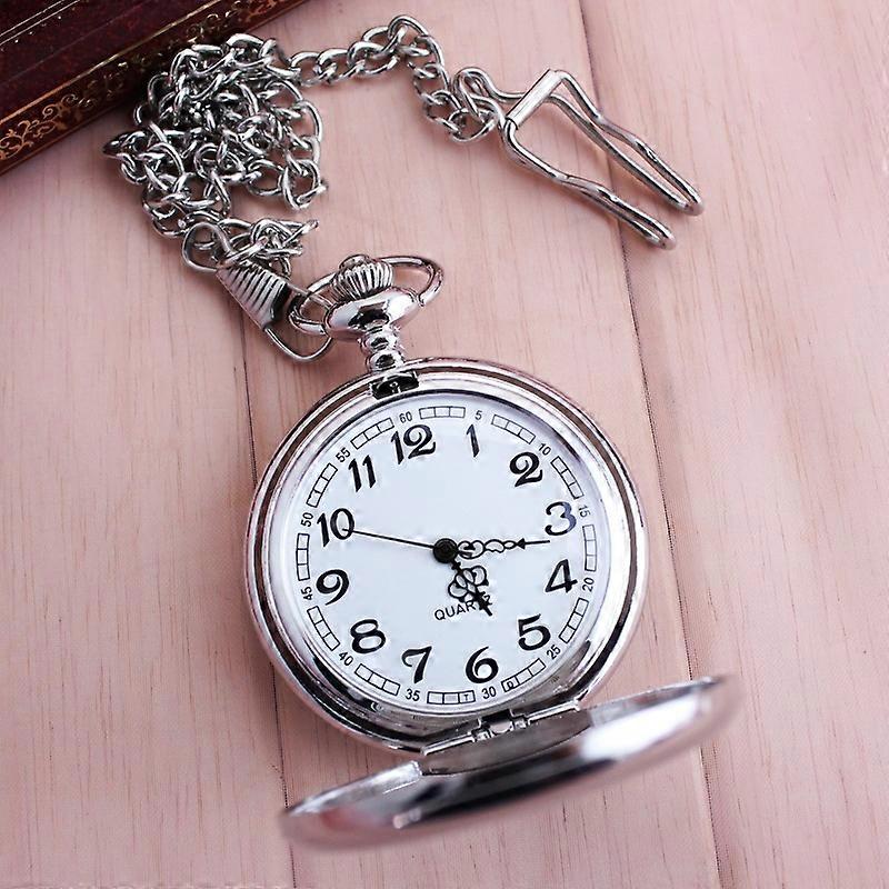 Mens Pocket Watch with Chain, Classic Vintage Quartz Pendant Fob Pocket ...