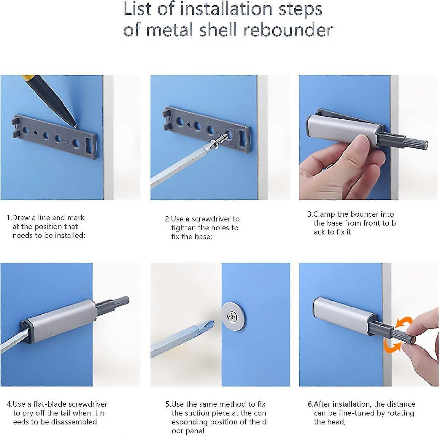 10 Pcs Push To Open Magnet Push To Open Cabinet Door Magnetic Latch ...