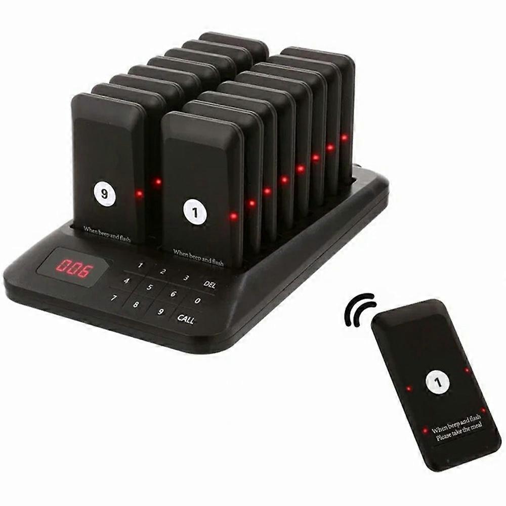 Wireless Restaurant Buzzer Pager 16 Beepers Queuing System for Guest ...