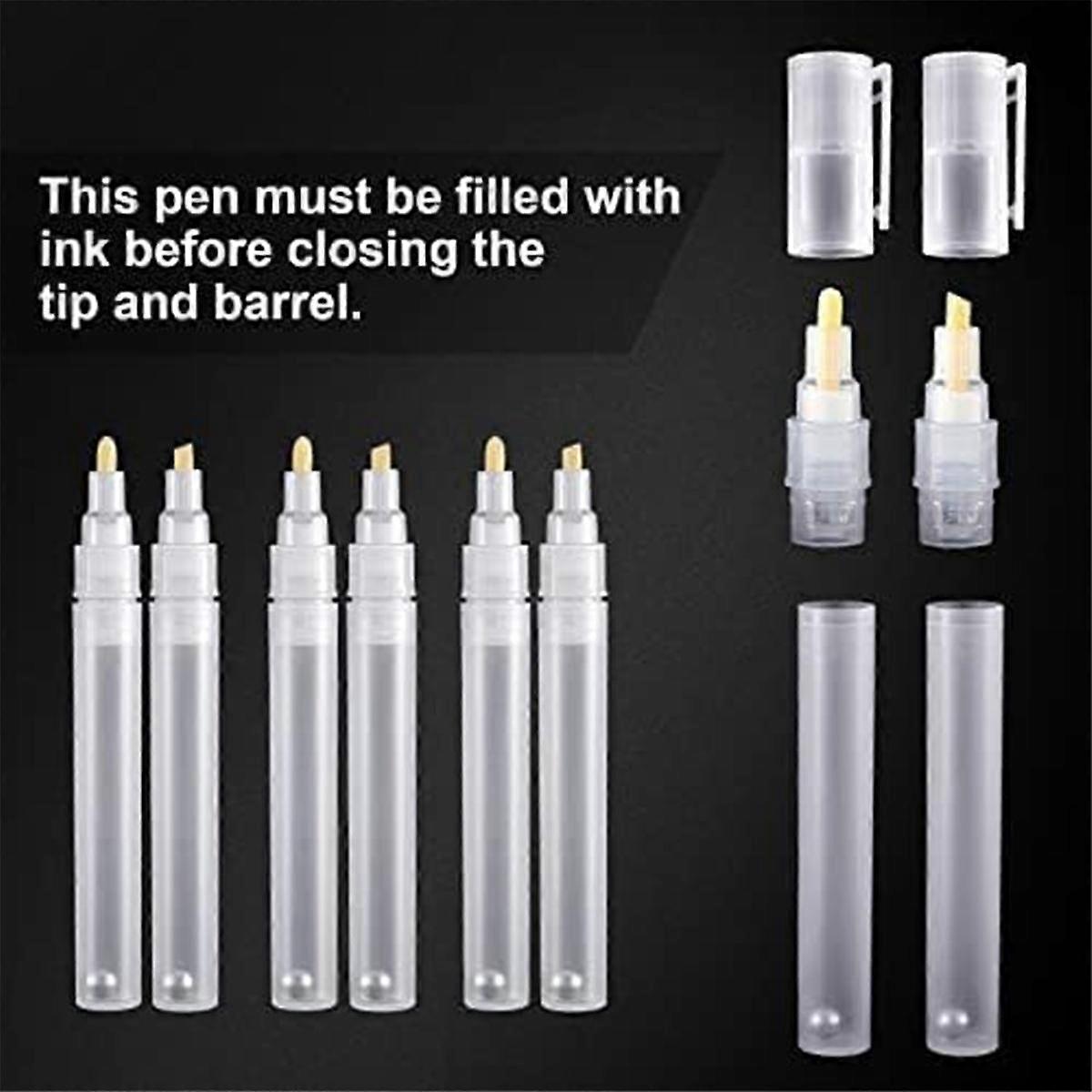 24 Pack 6 mm 3 mm Empty Fillable Blank Paint Touch Up Pen Markers Round ...