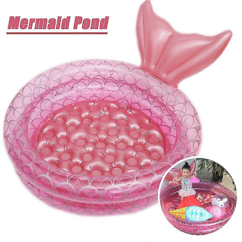 Inflatable Cute Mermaid Pools, Backyard Round Swimming Pool, Raft ...