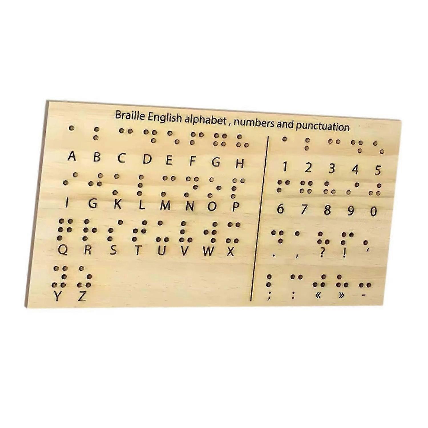 Wood Braille Alphabet and Numbers Board Braille Chart Books Practice ...