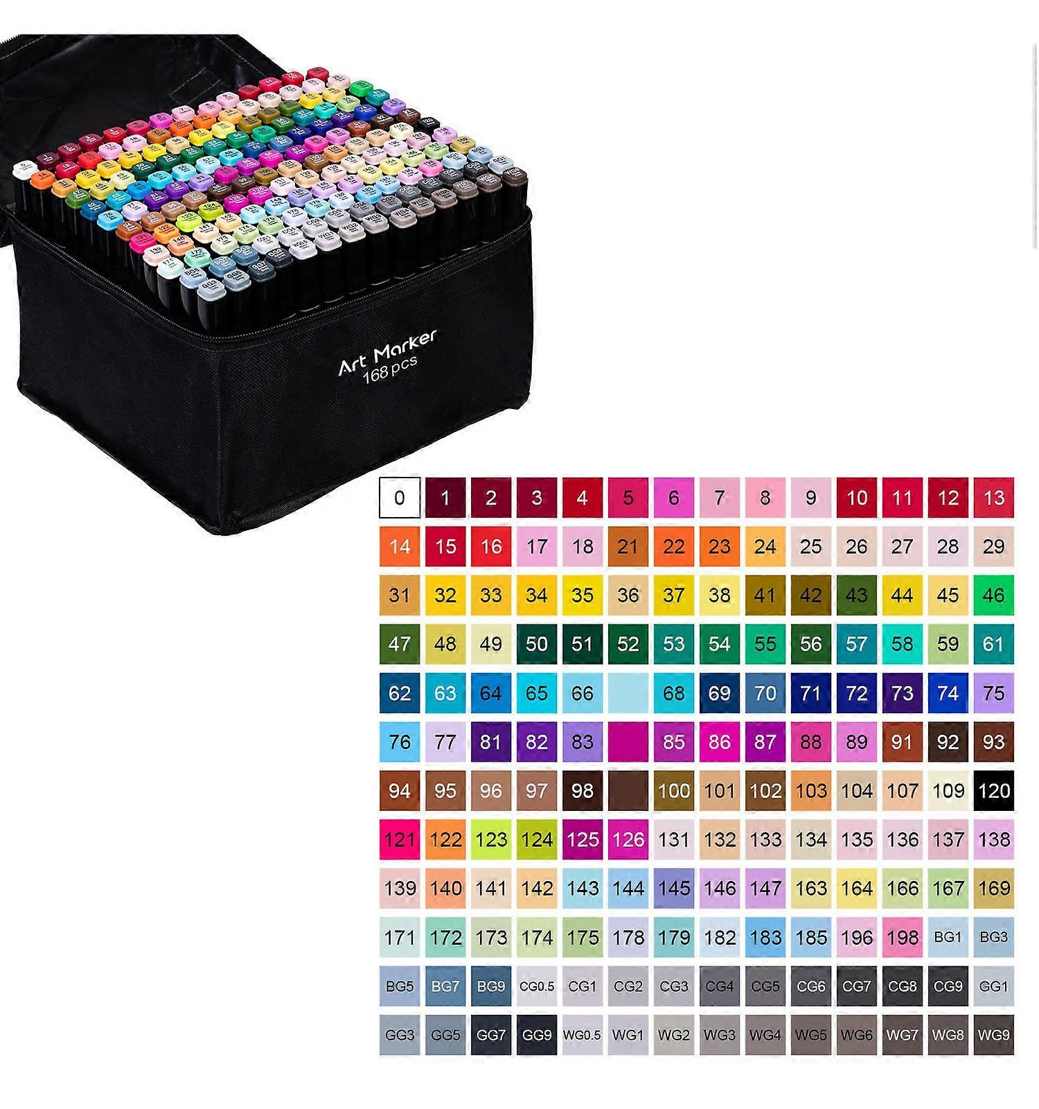 Felt-tip pen 168 colours Felt-tip pen set Dual Pen Twin Marker pens for ...