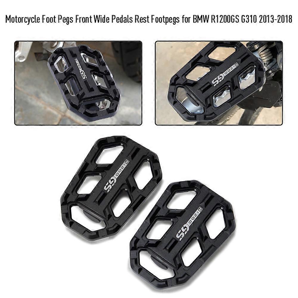 Motorcycle Front Foot Pegs Wide Design Durable Aluminium Pair Black ...