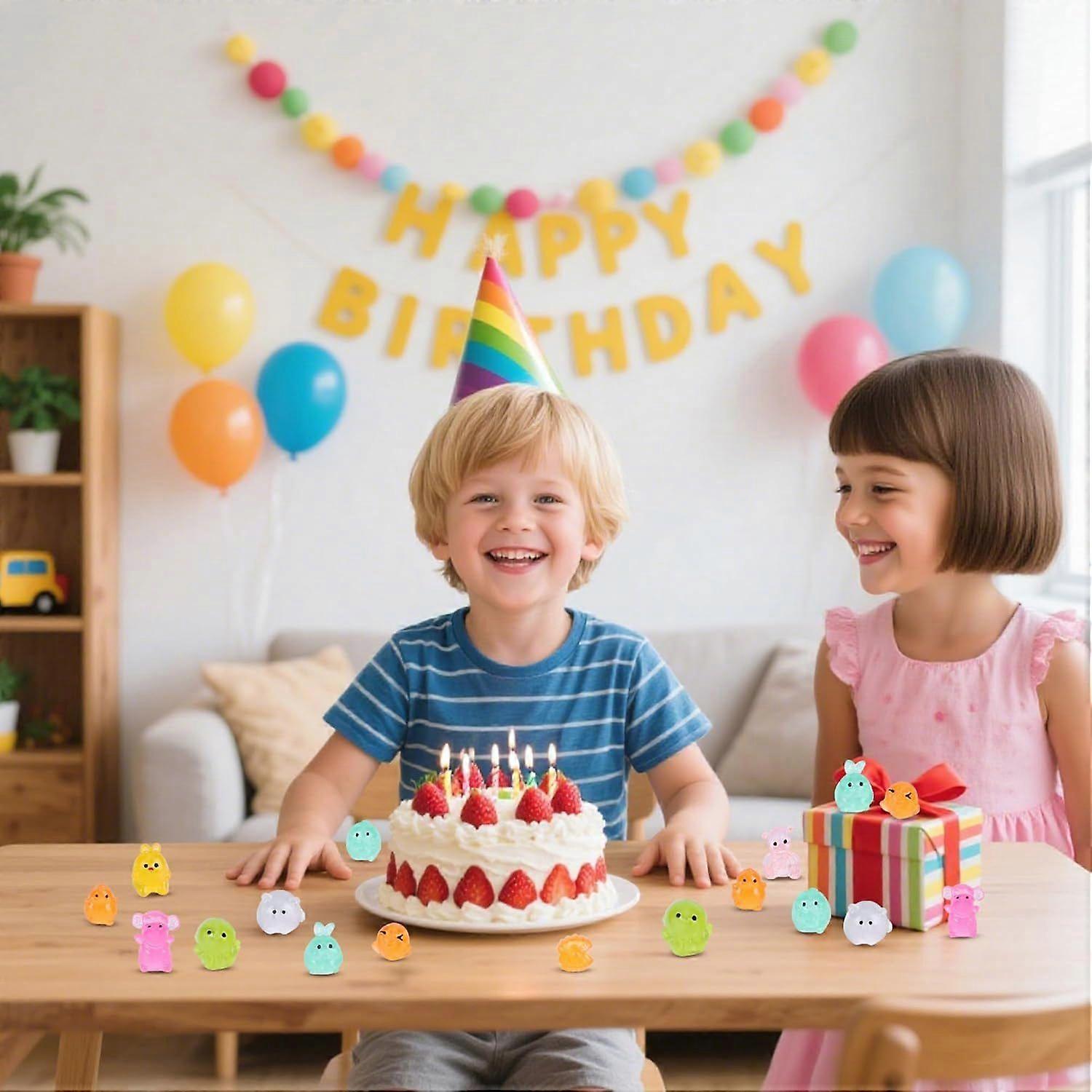 30PCS Luminous Mini Resin Animals Figurines Bulk, Glow in the Dark Tiny ...