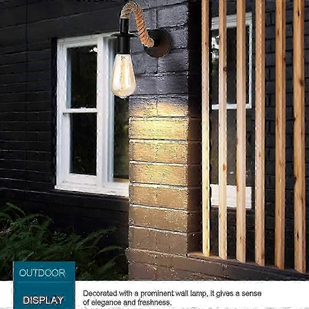 Vintage hemp rope wall sconce industrial wall sconce ideal for E27 ...