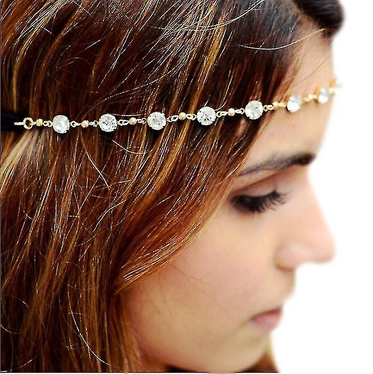 Chain Gold Hair Adjustable Head Dangle Layered Headpieces Festival ...