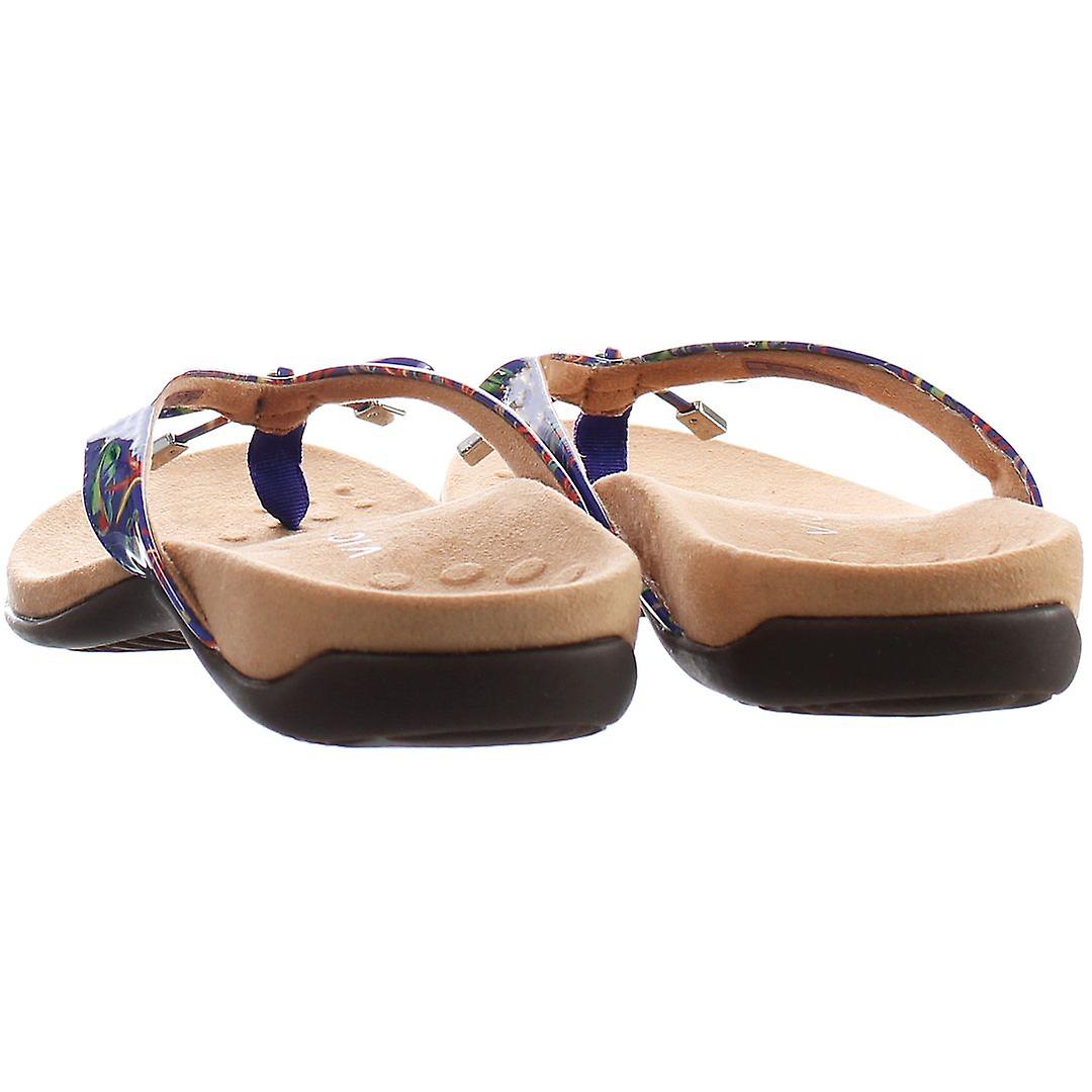 Vionic Bellaii Slip-On Blue Smooth Leather Womens Flip-Flops H7740S1401 ...