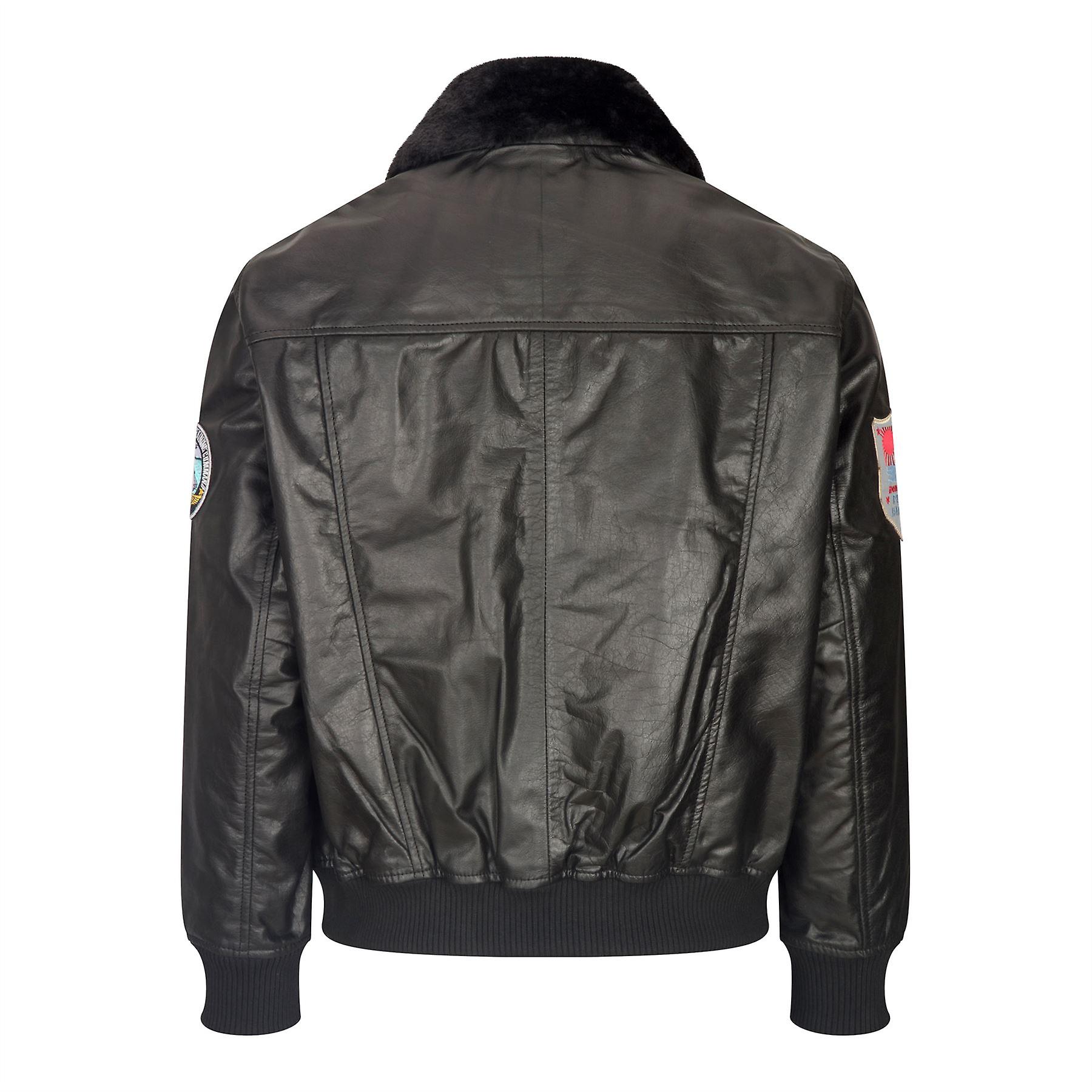 Men's Real Leather Bomber Jacket US Military Pilot Aviator Flying Fur ...