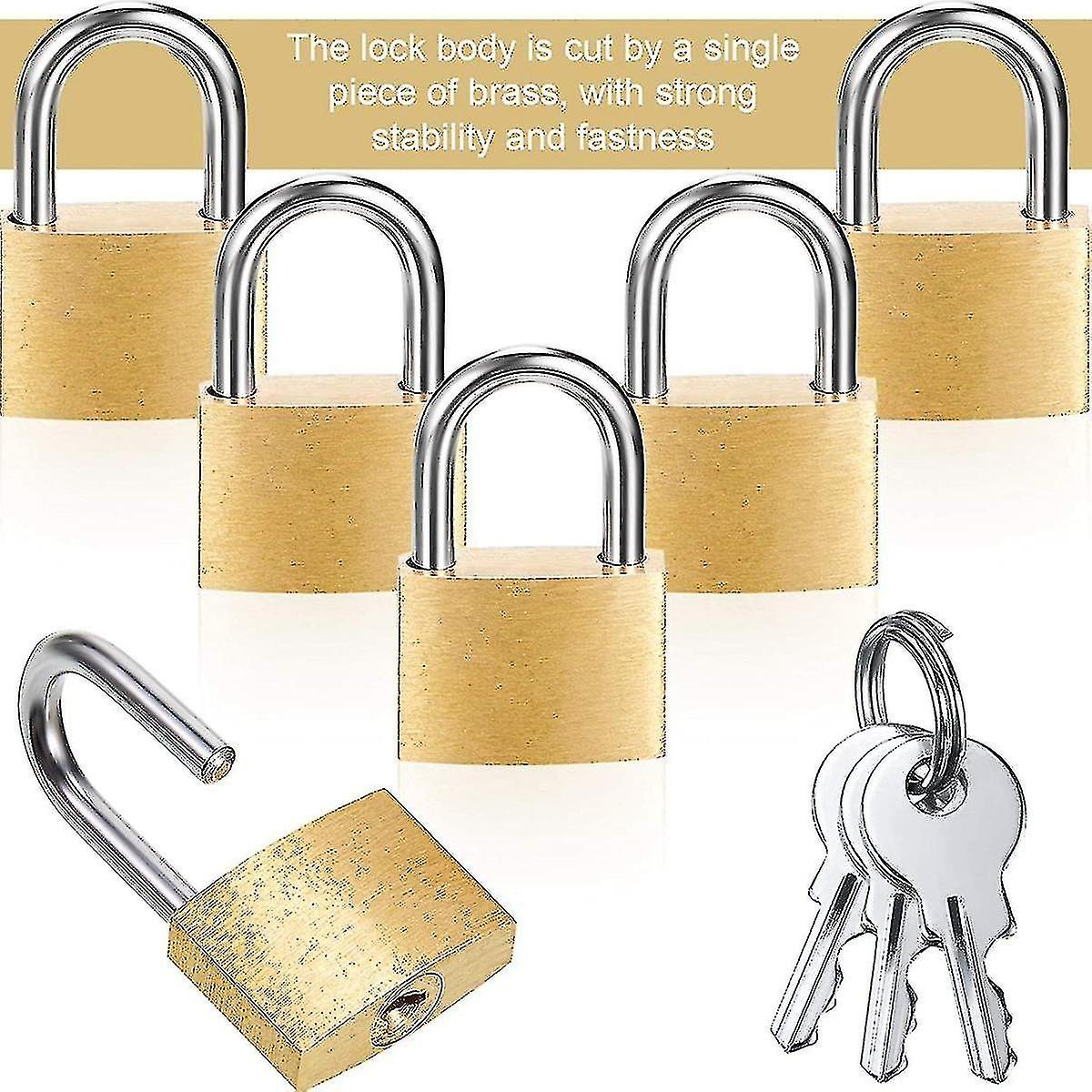 12 Pack Mini Padlock Small Padlock Solid Brass Locks With 3 Key For ...