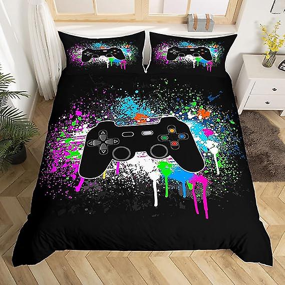 Modern Gamer Duvet Cover Set Twin Size Black Gamepad Controller ...