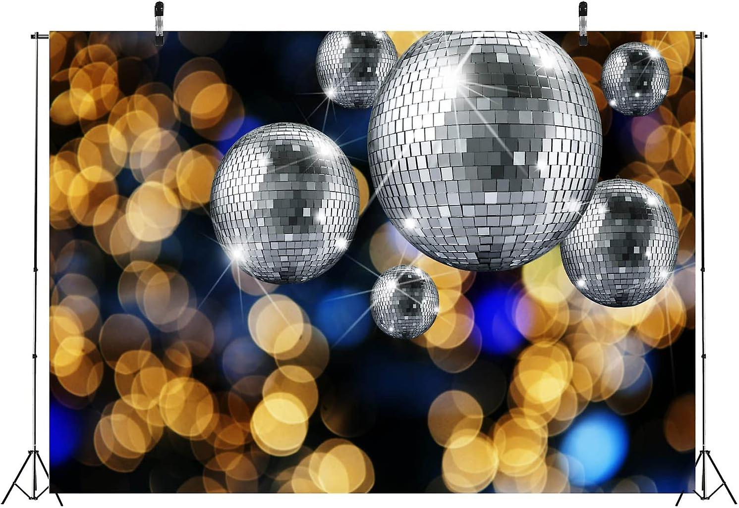 7x5ft Fabric Bright Sparkles Disco Ball Photography Backdrop Silver ...