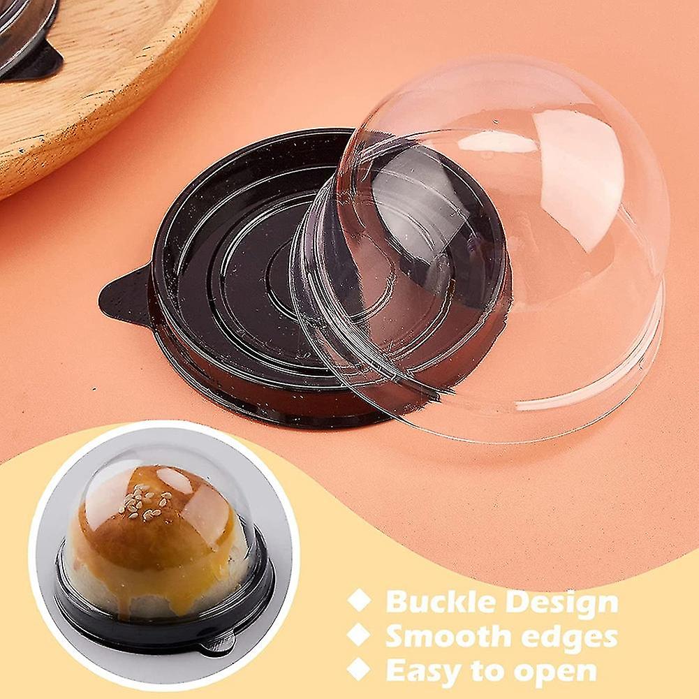 50 Pack Mini Cupcake Containers Clear Plastic Cake Box With Dome Lids ...