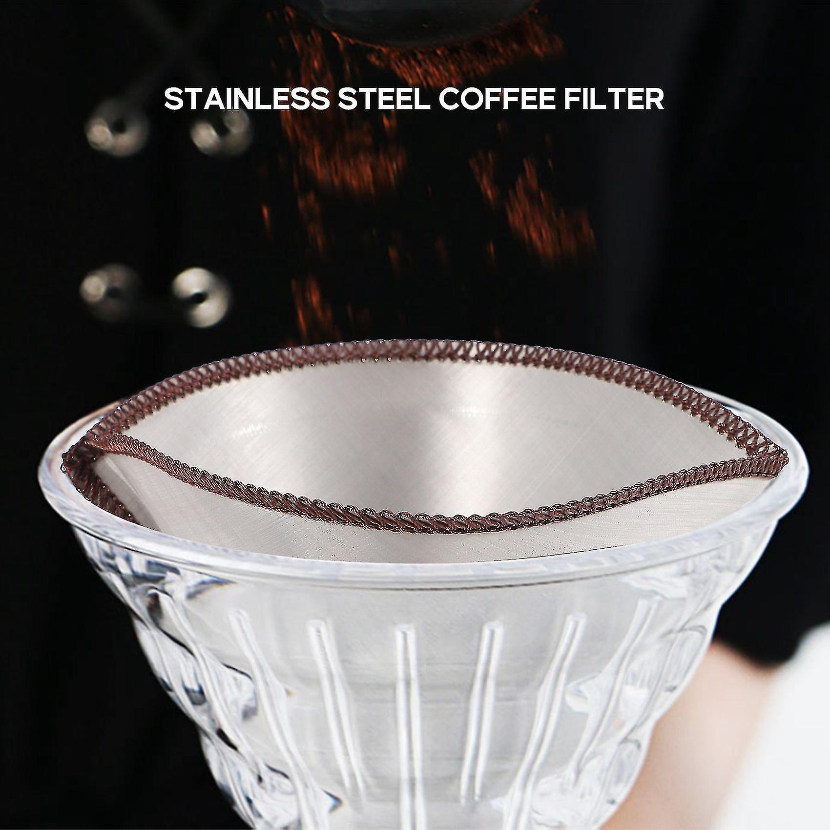 Reusable Pour Over Coffee Filter Mesh Paperless Coffee Filter Stainless ...