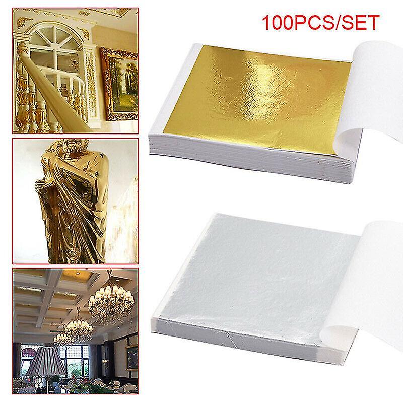 100x 24K Gold Leaf Sheets Art Craft Design Gilding Framing Scrap ...