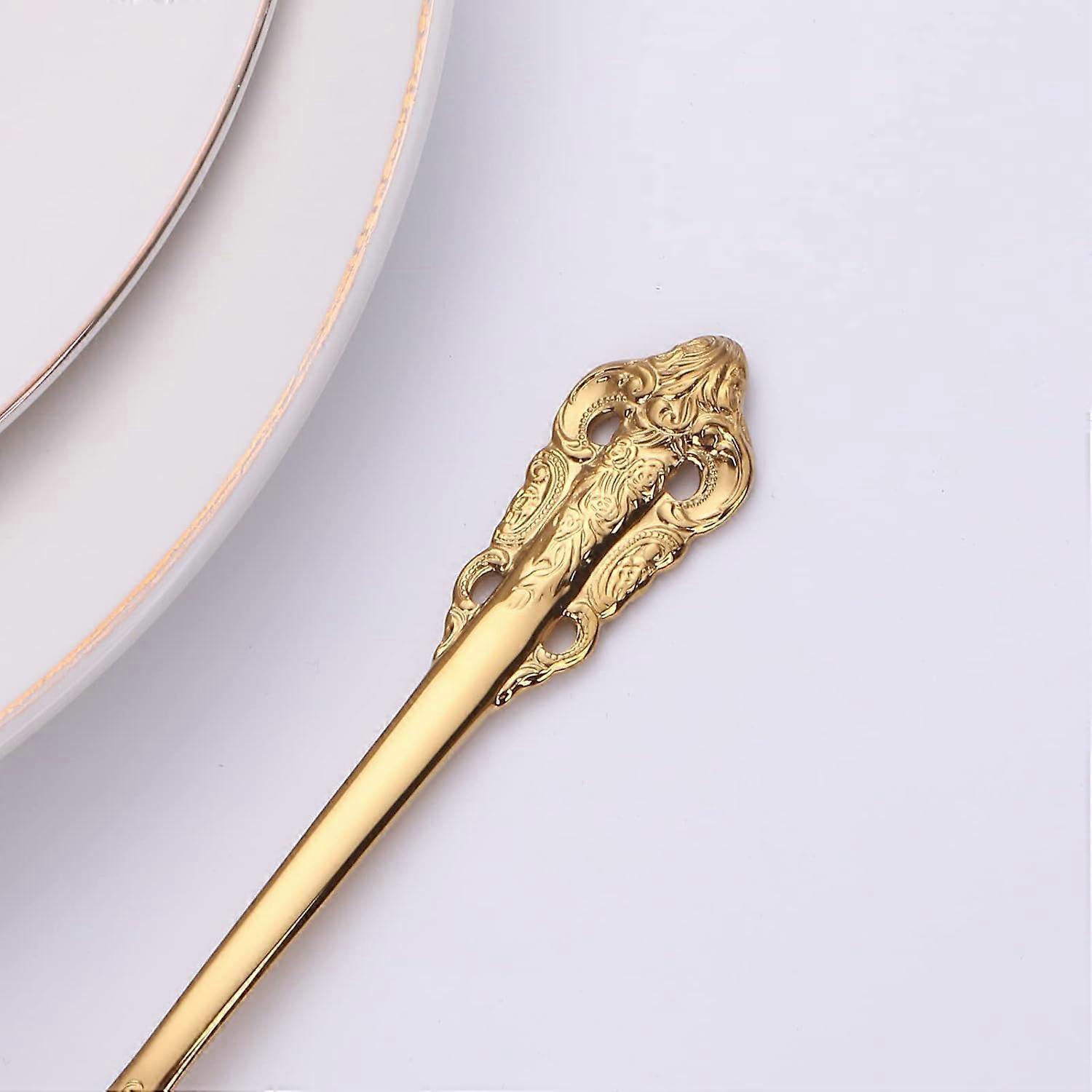 2 Piece Stainless Steel Gold Gravy Ladle 1 oz. Serving Spoon Large ...