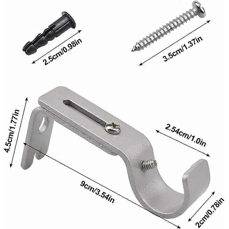 2 Pcs Curtain Rod Bracket Set, Adjustable Wall Bracket,Curtain Rail ...
