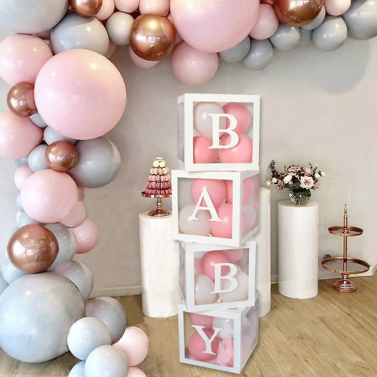 Letters Transparent Box Balloons Accessory Baby Shower 1st One Birthday ...