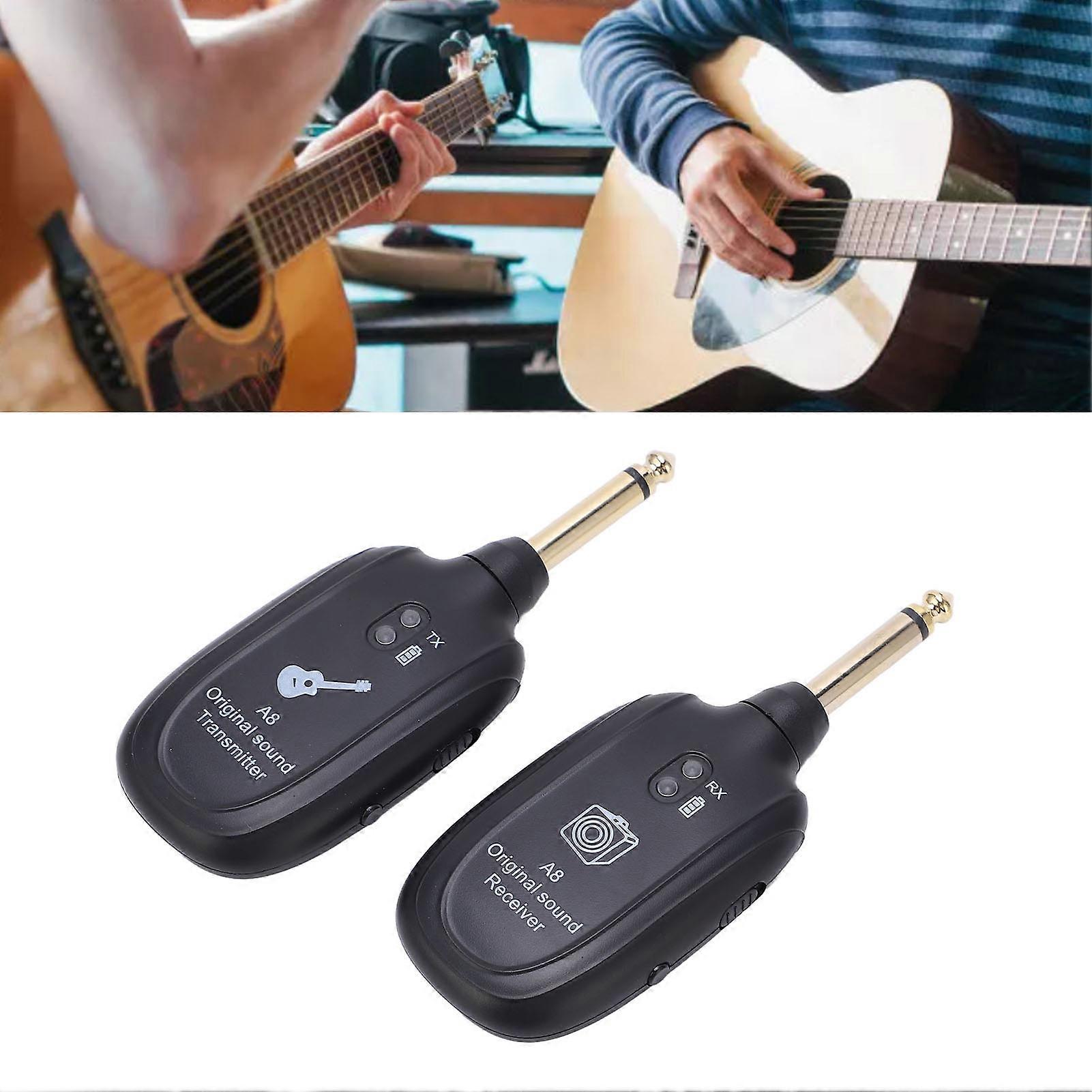 Wireless Guitar System Receiver Transmitter Rechargeable Pickup ...