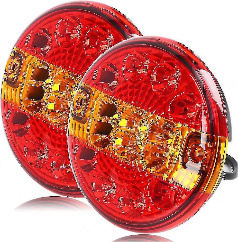 2pcs 12/24v Led Round Light Trailer Tail Light Hamburg Lighting For ...