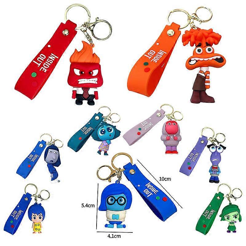 Cartoon Disney Inside Out 2 Keychains Action Figures Anxiety Anger Envy ...