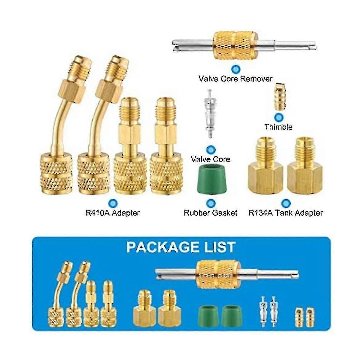 R410a Mini Split Adapters, R410a Charging Vacuum Port Connector With 5 ...