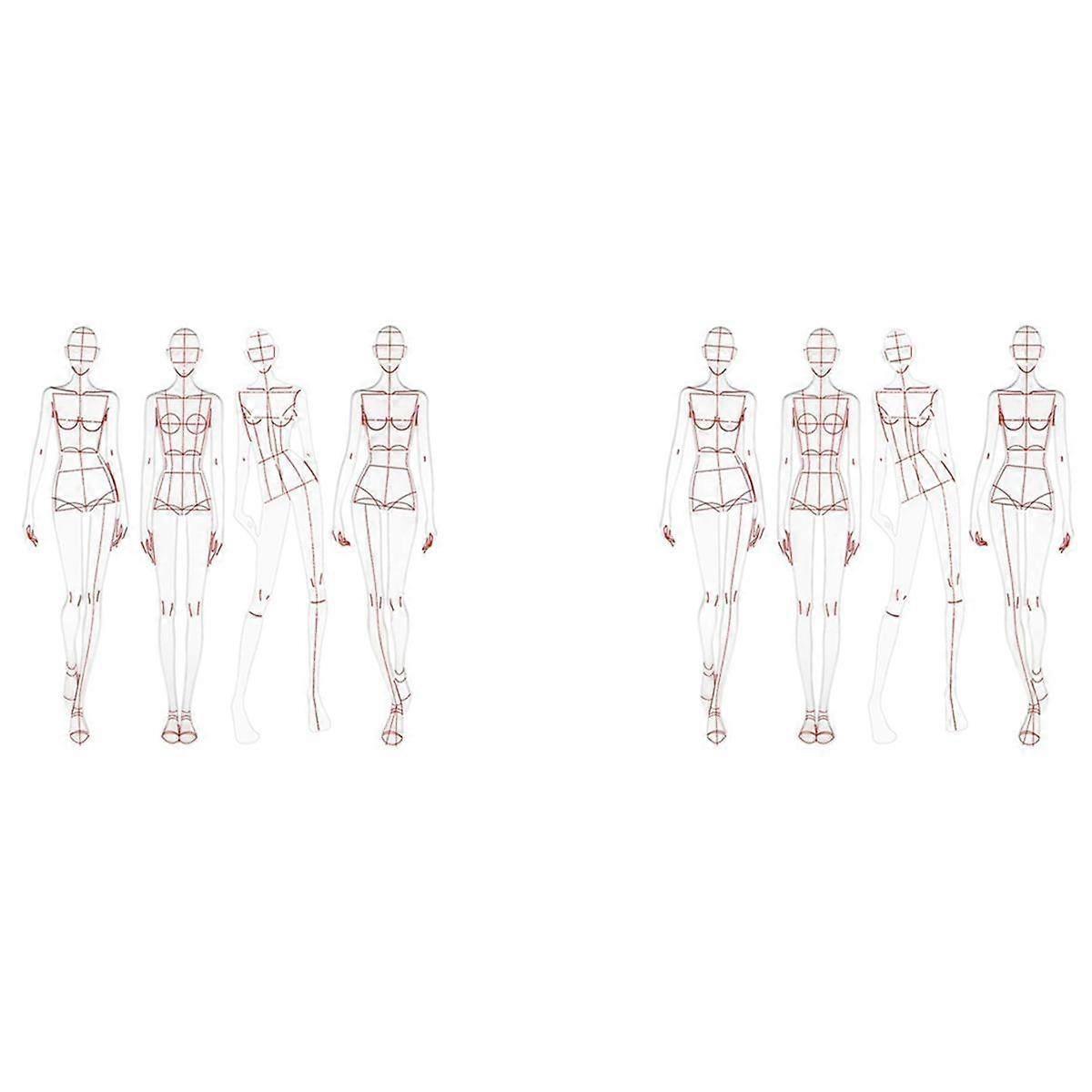 2X Fashion Illustration Rulers Sketching Templates Ruler Sewing ...