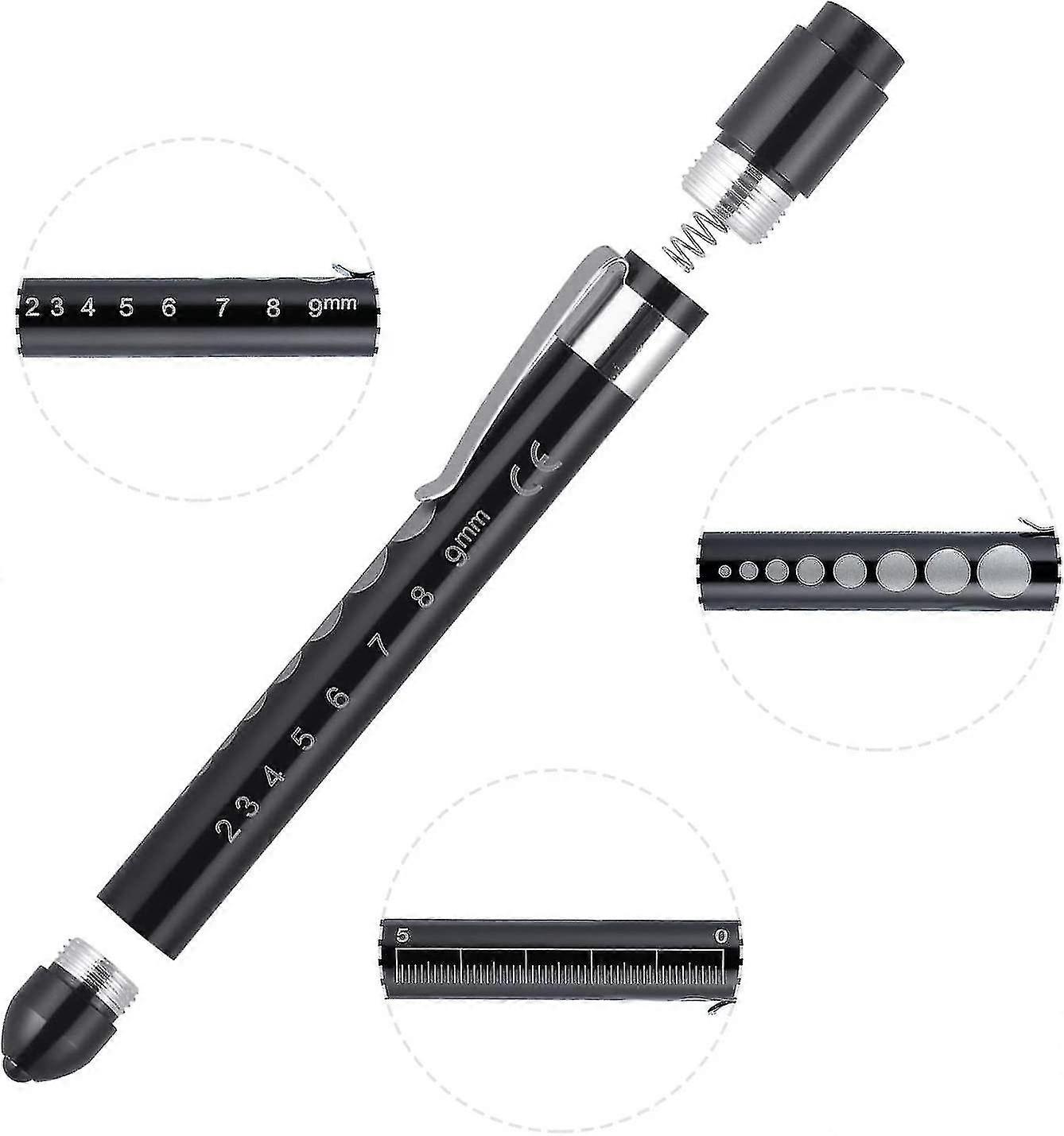 Led Penlight With Pupil Gauge And Ruler Detector Torch Tactical ...