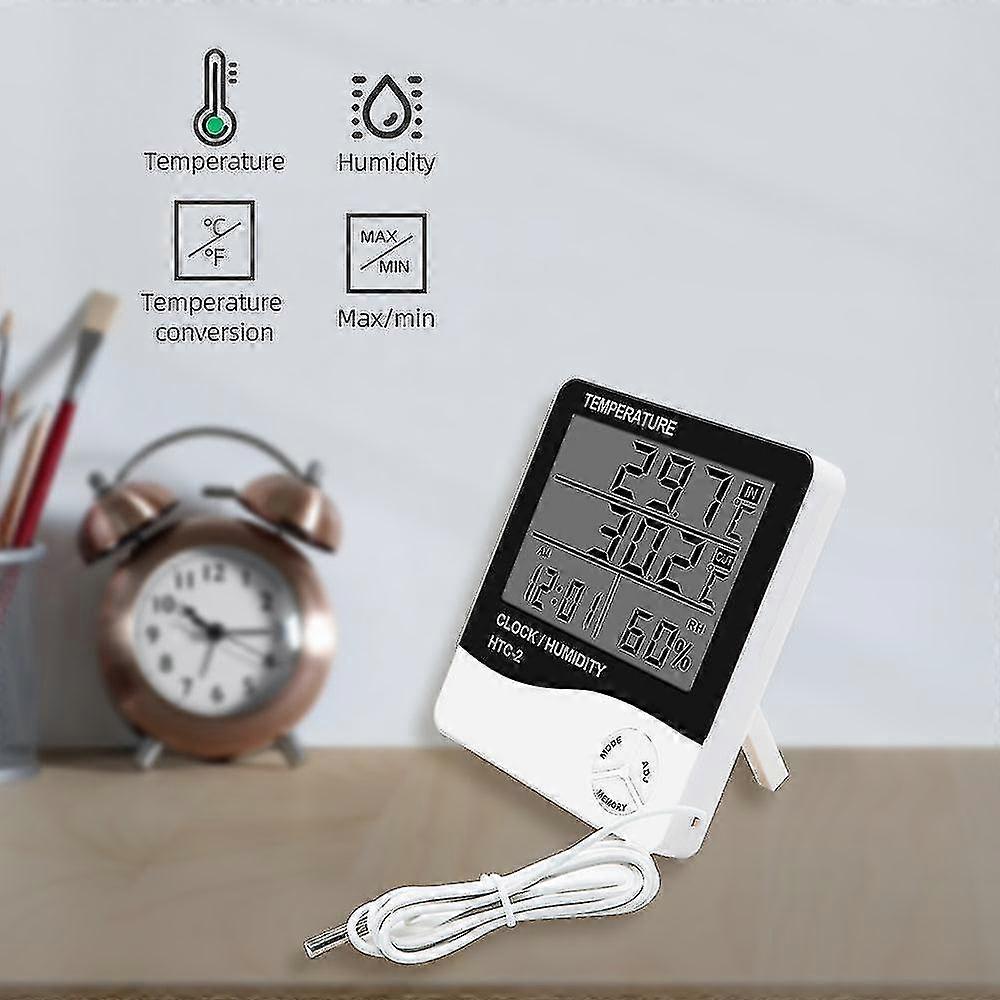 Htc-2 Indoor Outdoor Hygrometer Digital Temperature Humidity Meter ...