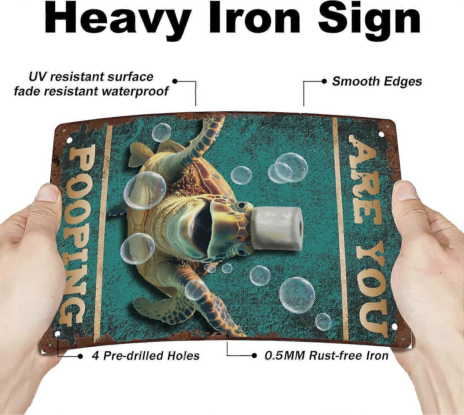 Metal Tin Sign Toilet Turtle Vintage Iron Sign Retro Funny are You ...