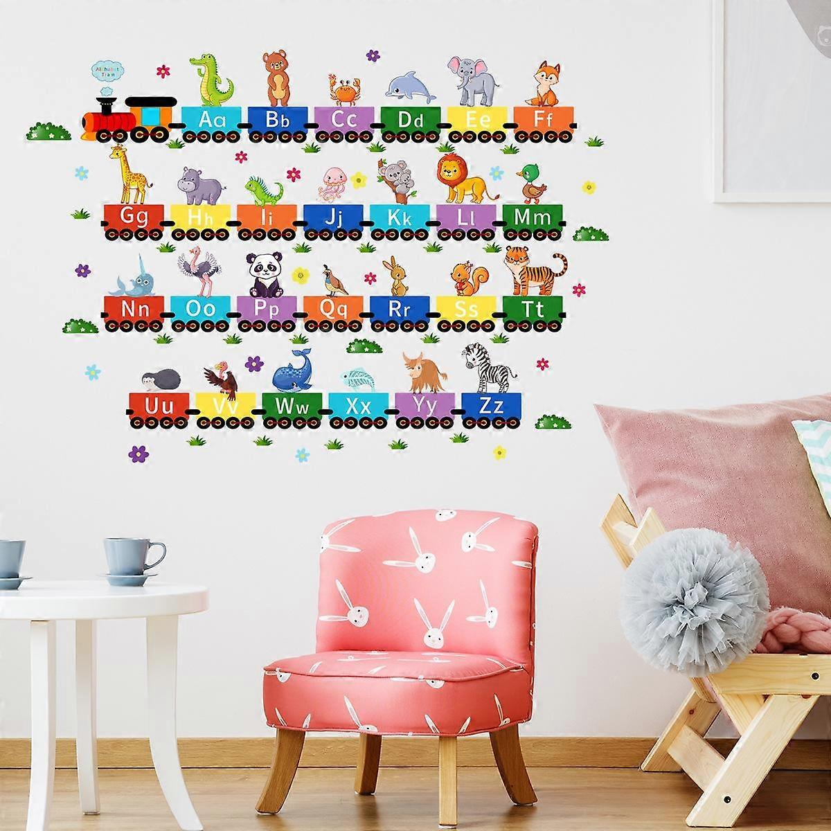 XYC Animal Alphabet Train Kids Wall Stickers Decals Peel and Stick ...