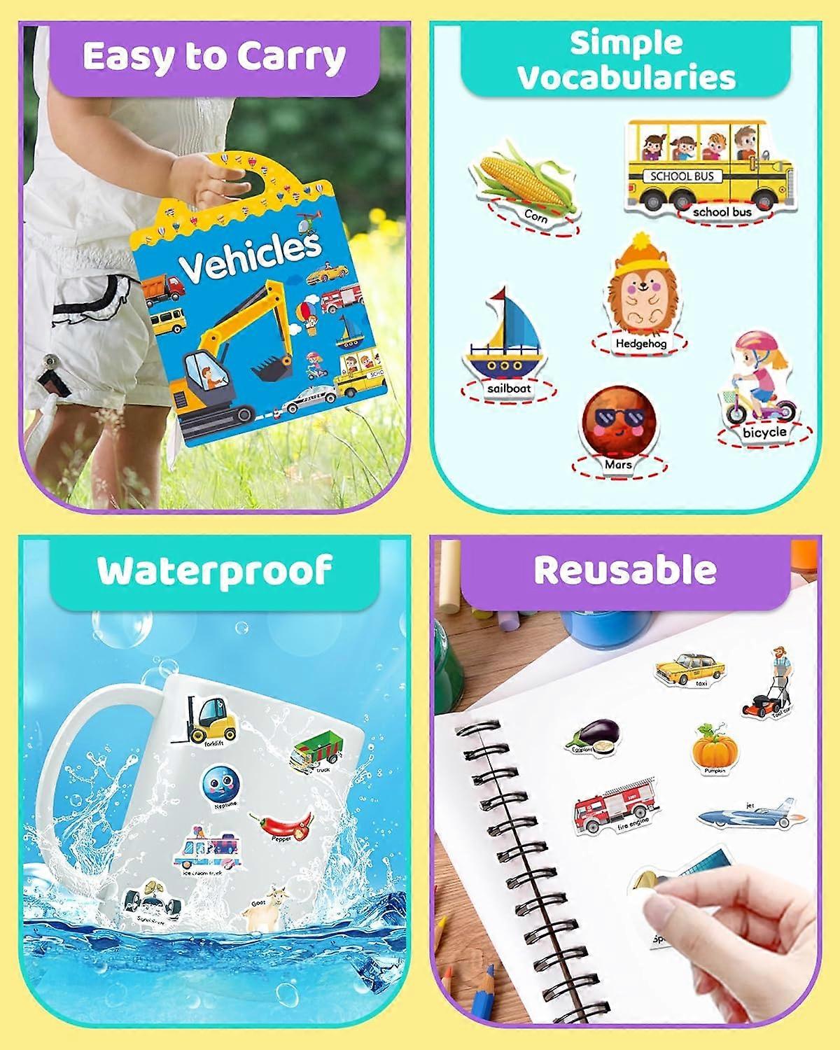 Reusable Sticker Books for Kids 2-4, 3 Sets Sticker Books for Toddlers ...