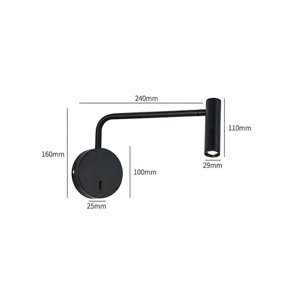 Hotel Room Reading Lamp with Switch Bedroom Exposed Bedside Lamp ...