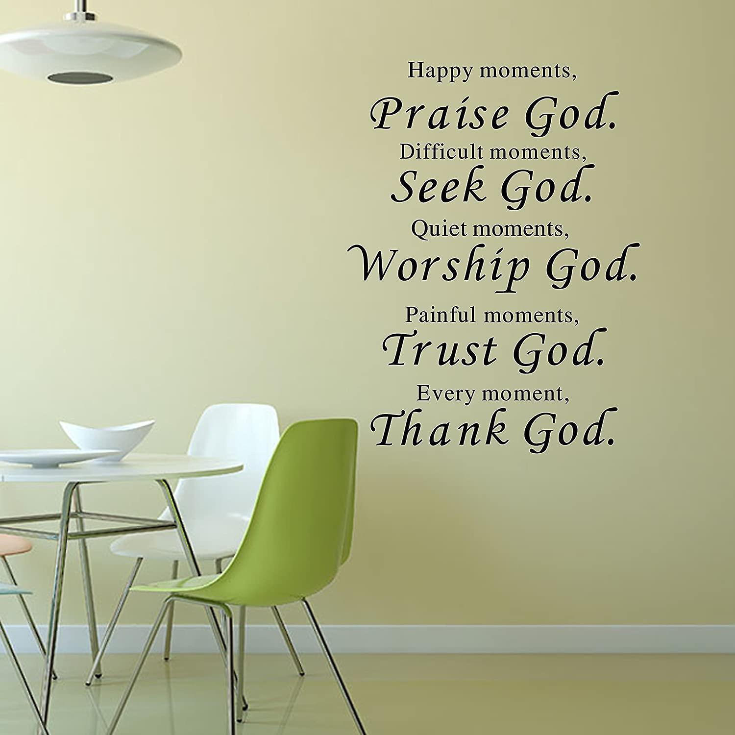 Sxbd Wall Vinyl Decal Quote Sign Christian Praise God Diy Art Sticker ...