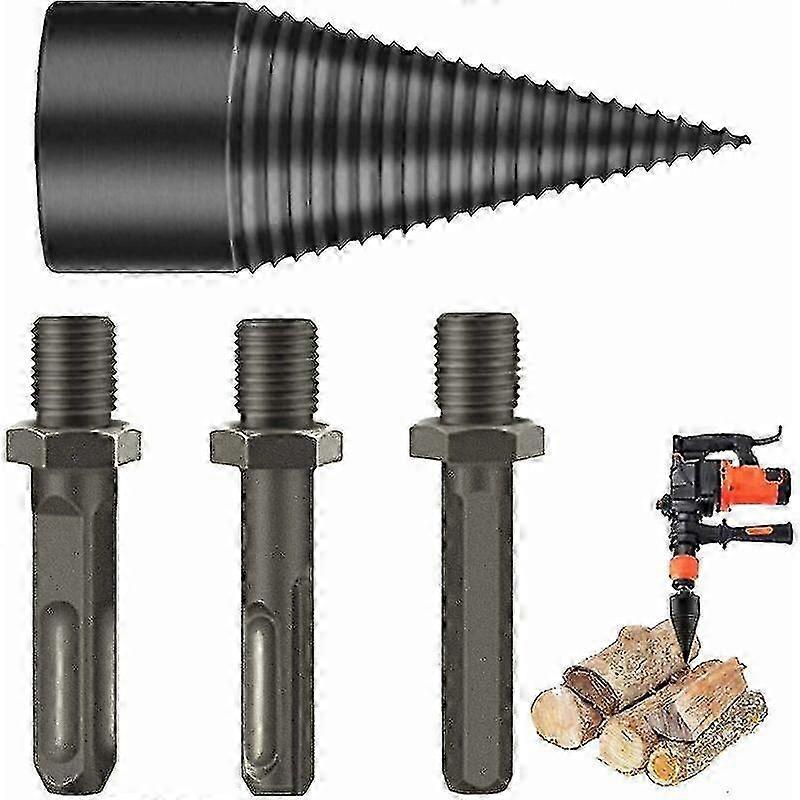 Wood Splitter Drill Bit with 3 Multi-function Shanks, Heavy Drill Bit ...