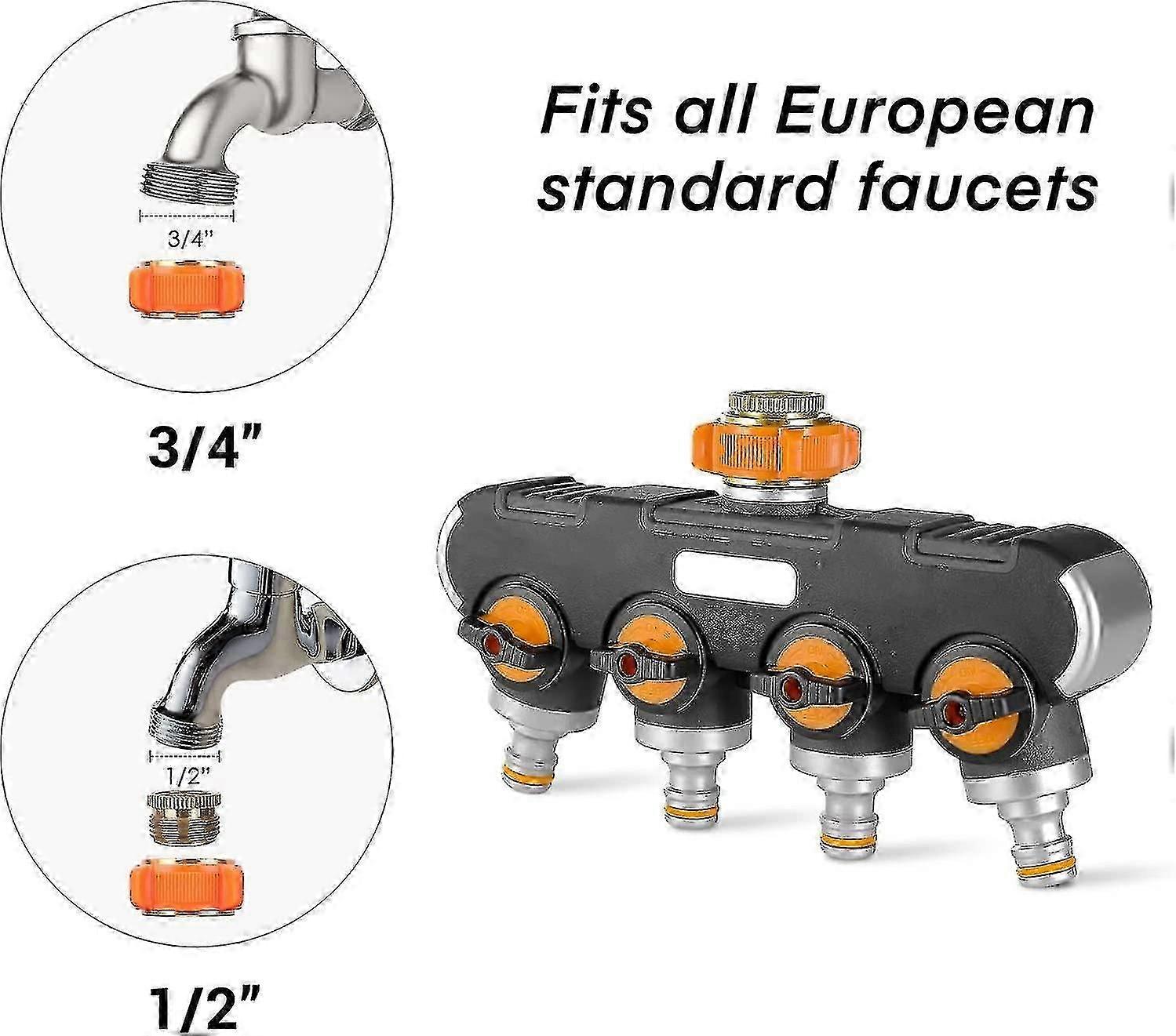 4-way Water Distributor, 3/4" And 1/2" Water Distributor With Adapter ...