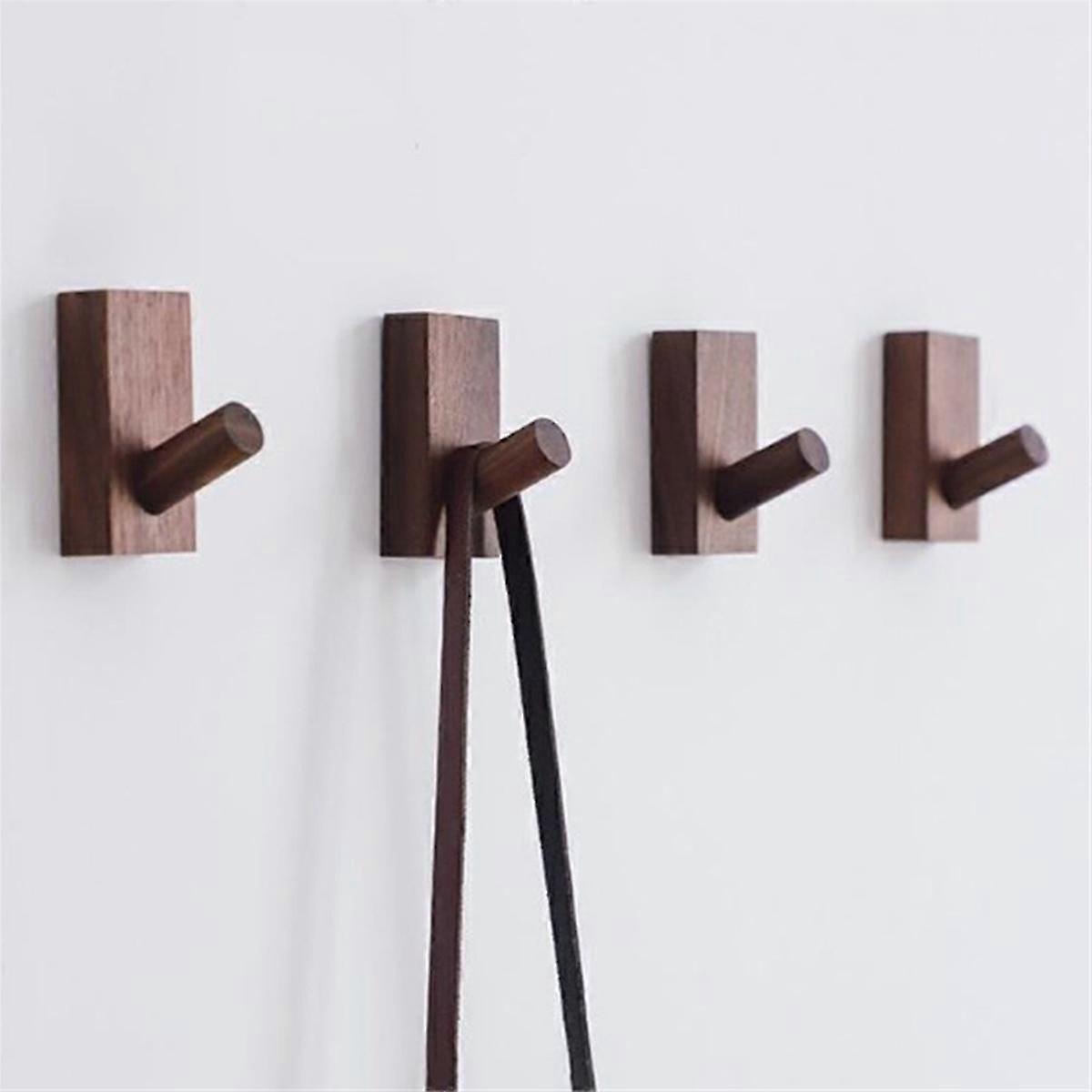 Simple Solid Wood Hooks Clothes Hangers Bathroom Wall Hooks Bedroom ...