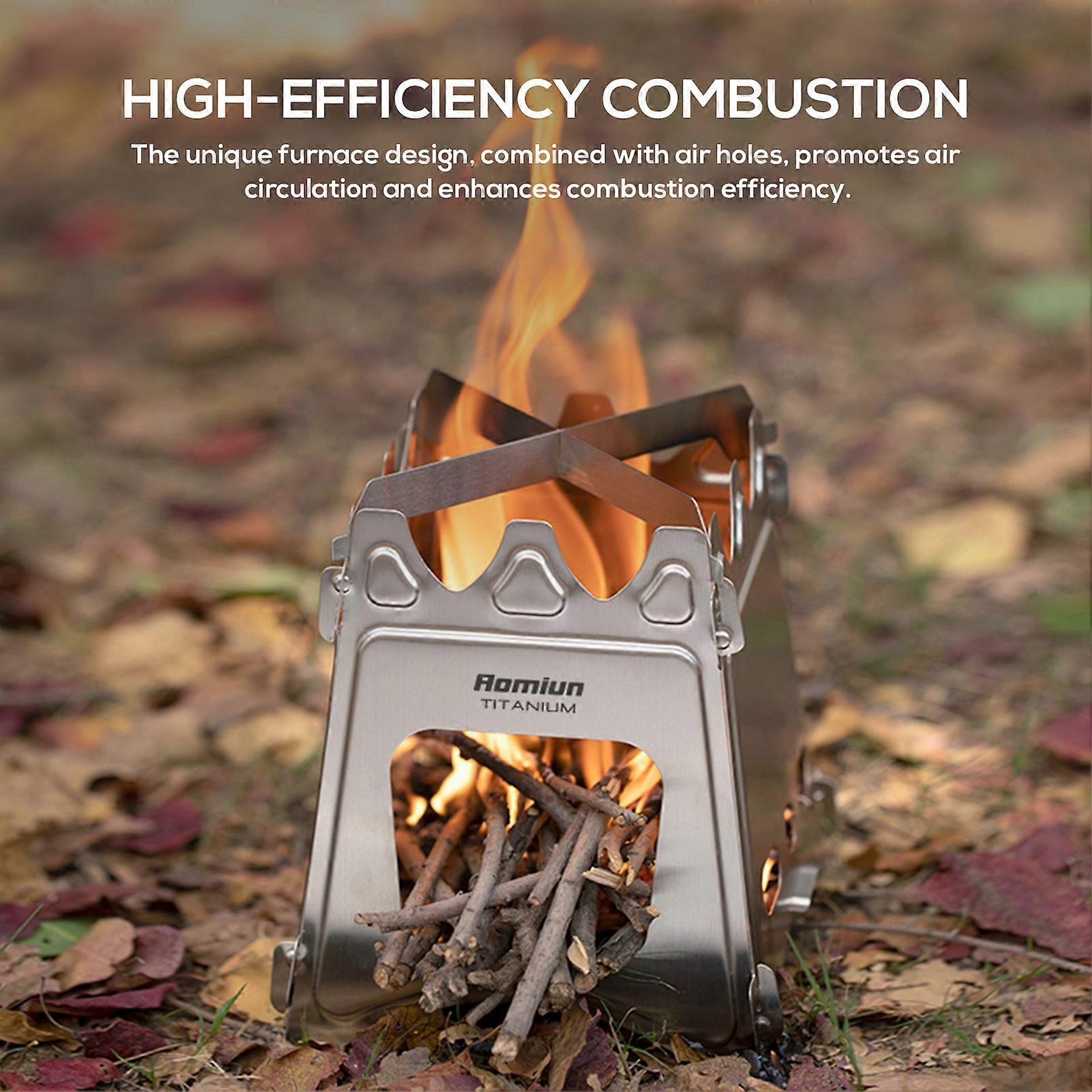 Compact Titanium Wood-Burning Stove Lightweight Portable Camping ...